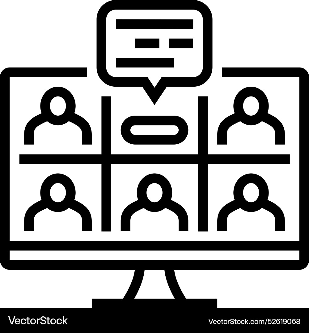 Breakout sessions virtual conference line icon Vector Image
