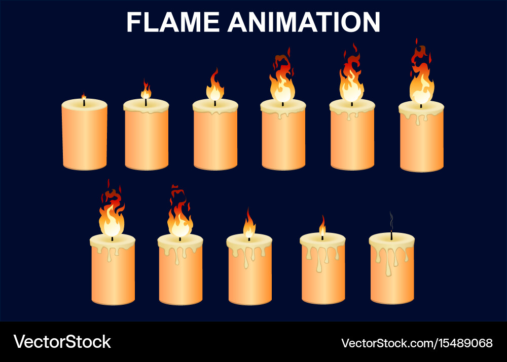 Burning candles set Royalty Free Vector Image - VectorStock