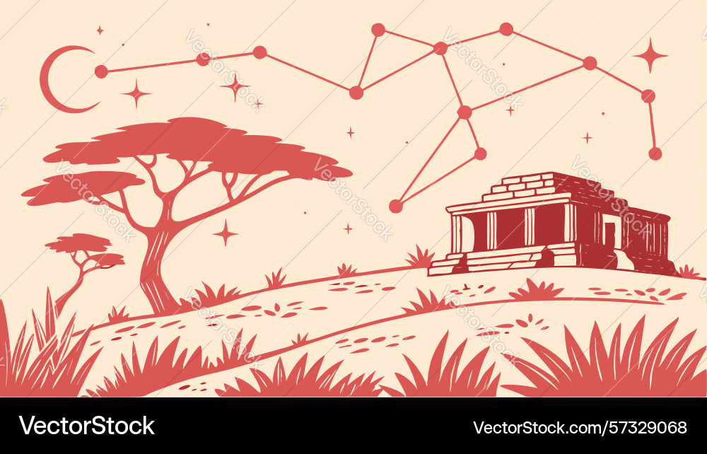 Celestial monument ancient building under Vector Image