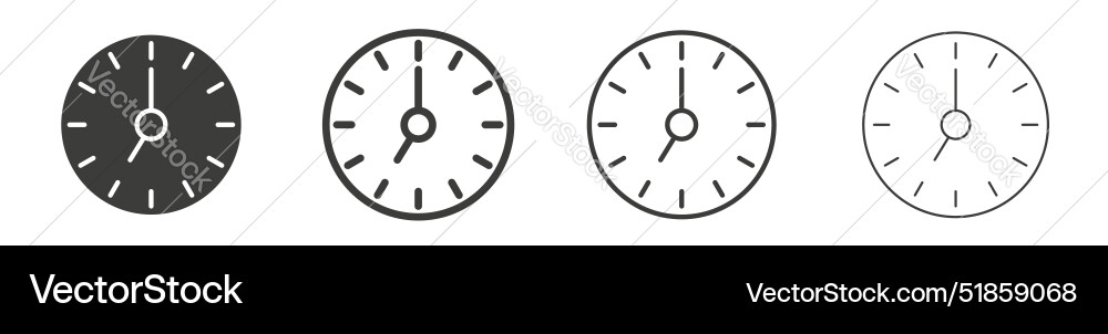 Clock seven icon set Royalty Free Vector Image