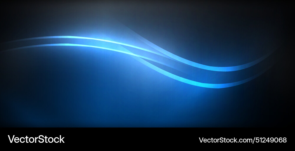Electric blue wave in darkness on black background