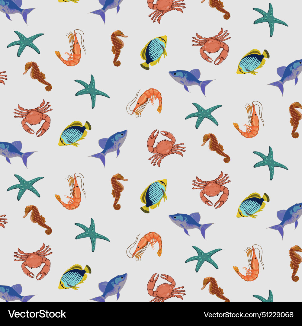 Fish and sea animals Royalty Free Vector Image