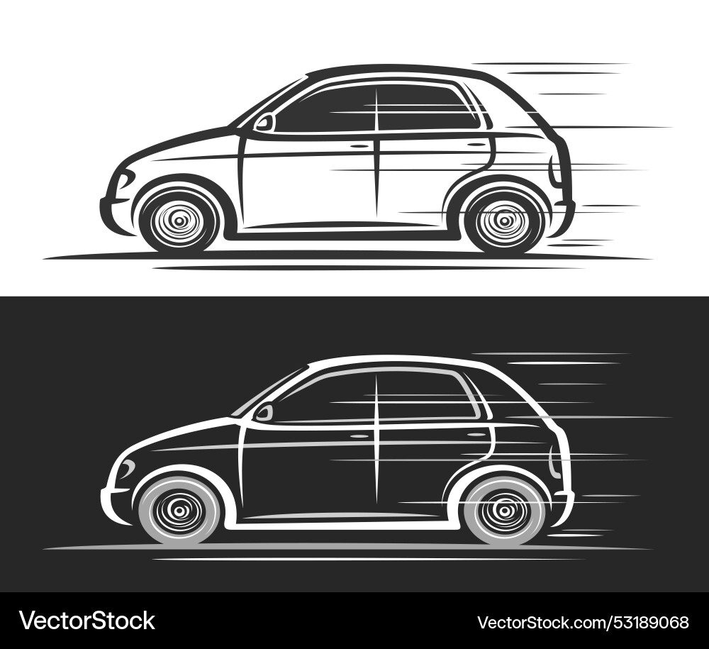 Logo for small hatchback car Royalty Free Vector Image