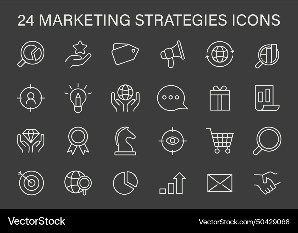 Marketing strategies icons set a collection Vector Image