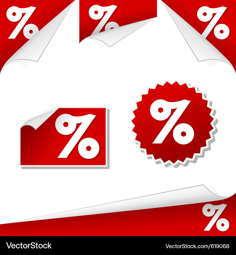 Percentage Labels for Retail Royalty Free Vector Image