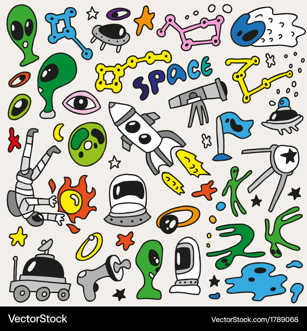 Space - doodles collection Royalty Free Vector Image