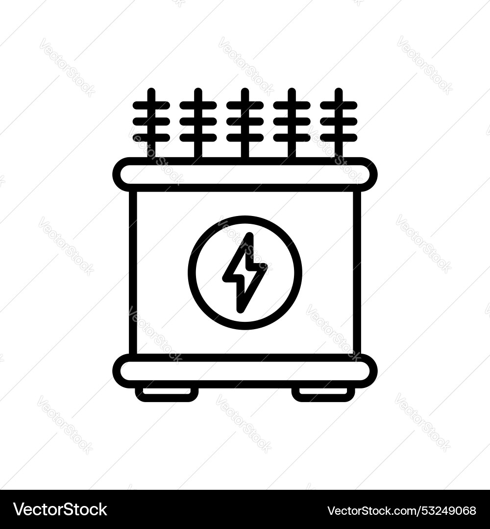 Transformer icon set power substation electric Vector Image