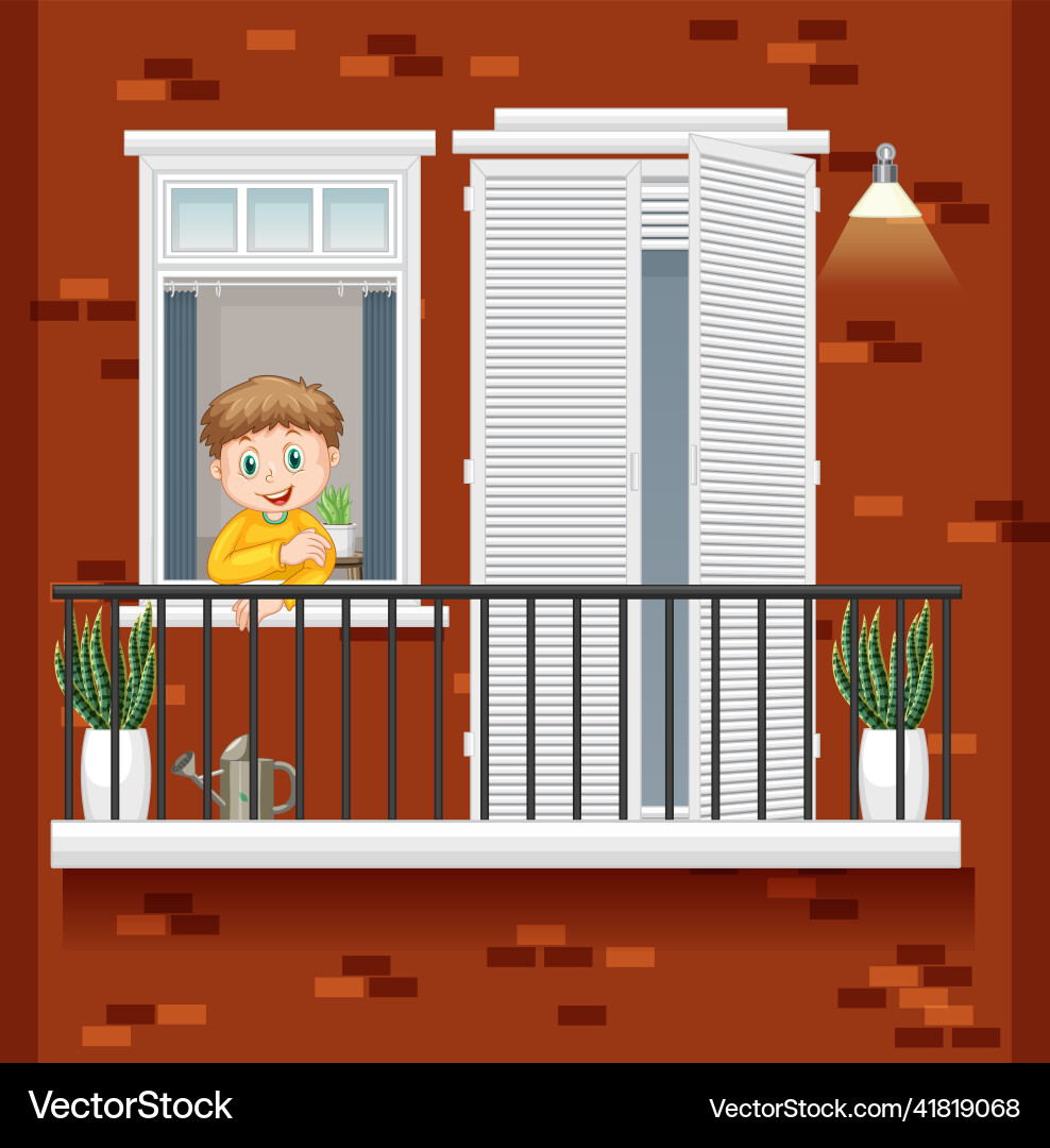 View through the window of cartoon character Vector Image