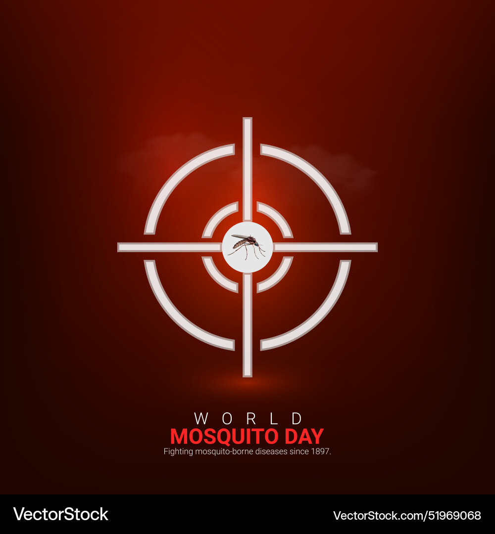 World mosquito day creative ads design Royalty Free Vector