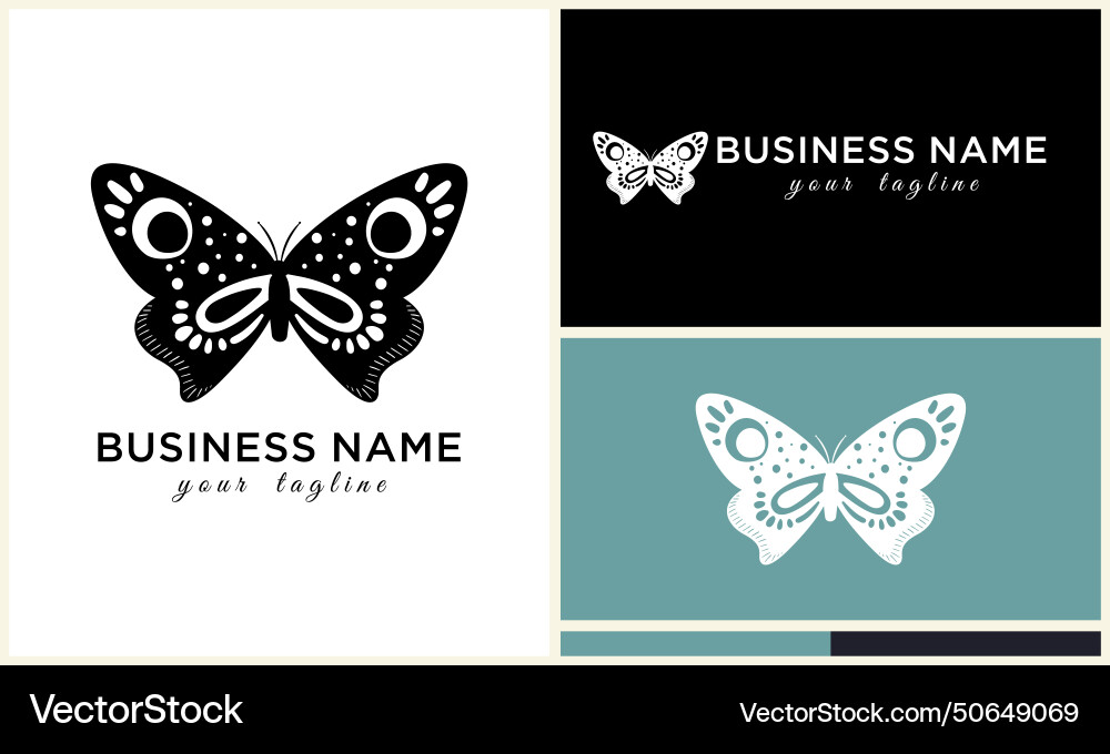 Butterfly line logo template Royalty Free Vector Image