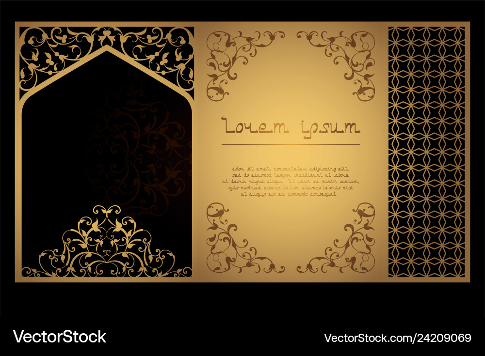 Decorative arabic template for laser cutting Vector Image