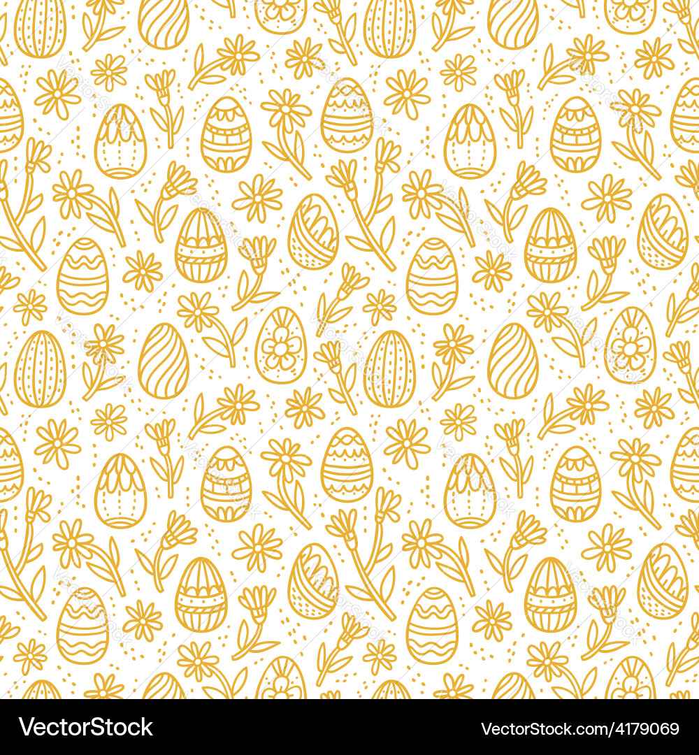 Decorative easter gold eggs seamless pattern Vector Image