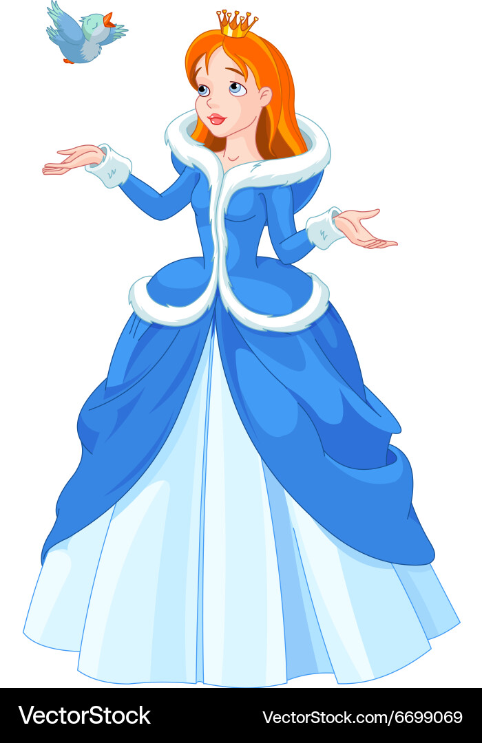 Elegant Princess with Bird Royalty Free Vector Image