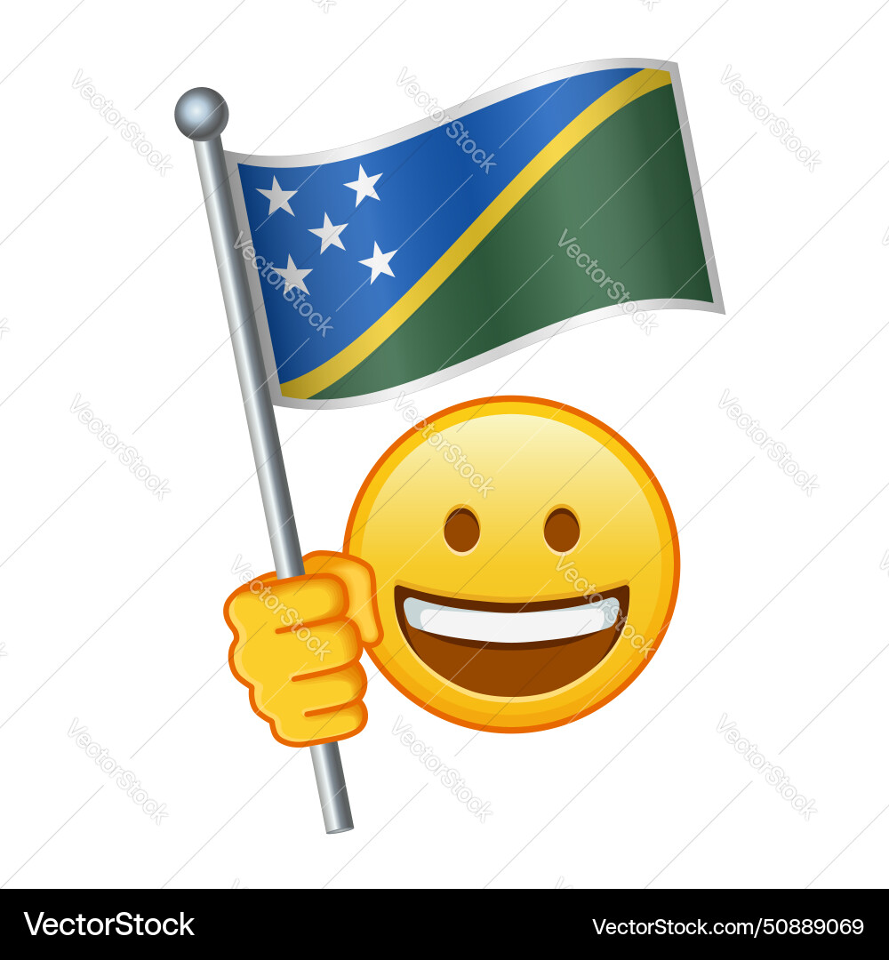 Emoji with solomon islands flag large size Vector Image