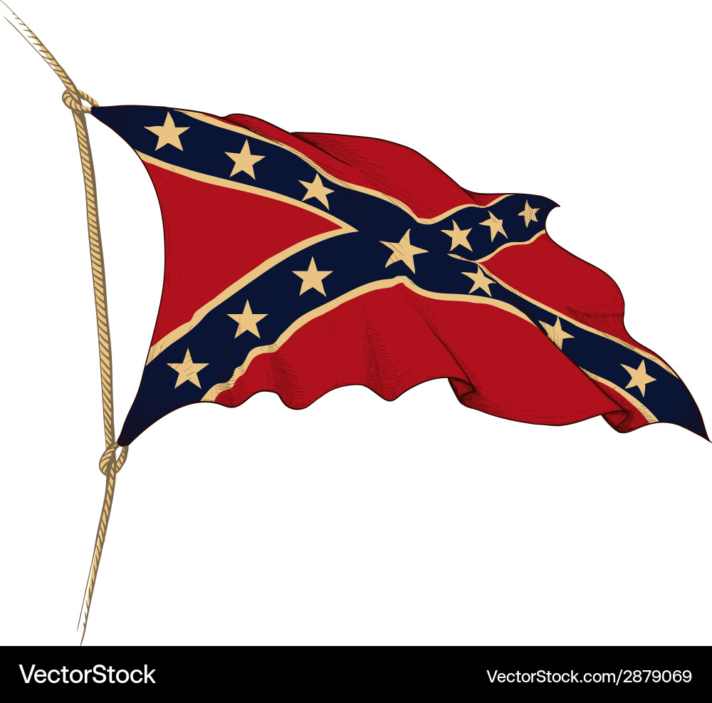 Flag of confederate Royalty Free Vector Image - VectorStock