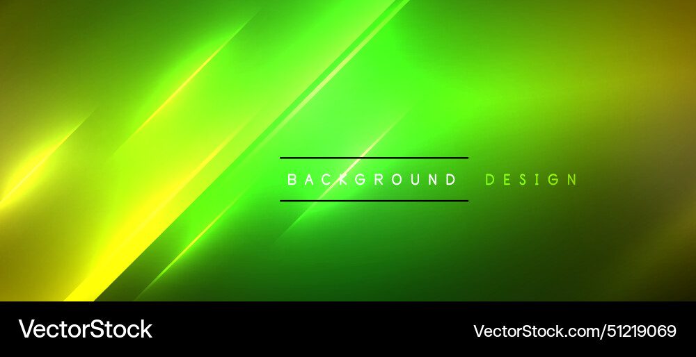 Glowing green and yellow lines on a dark Vector Image