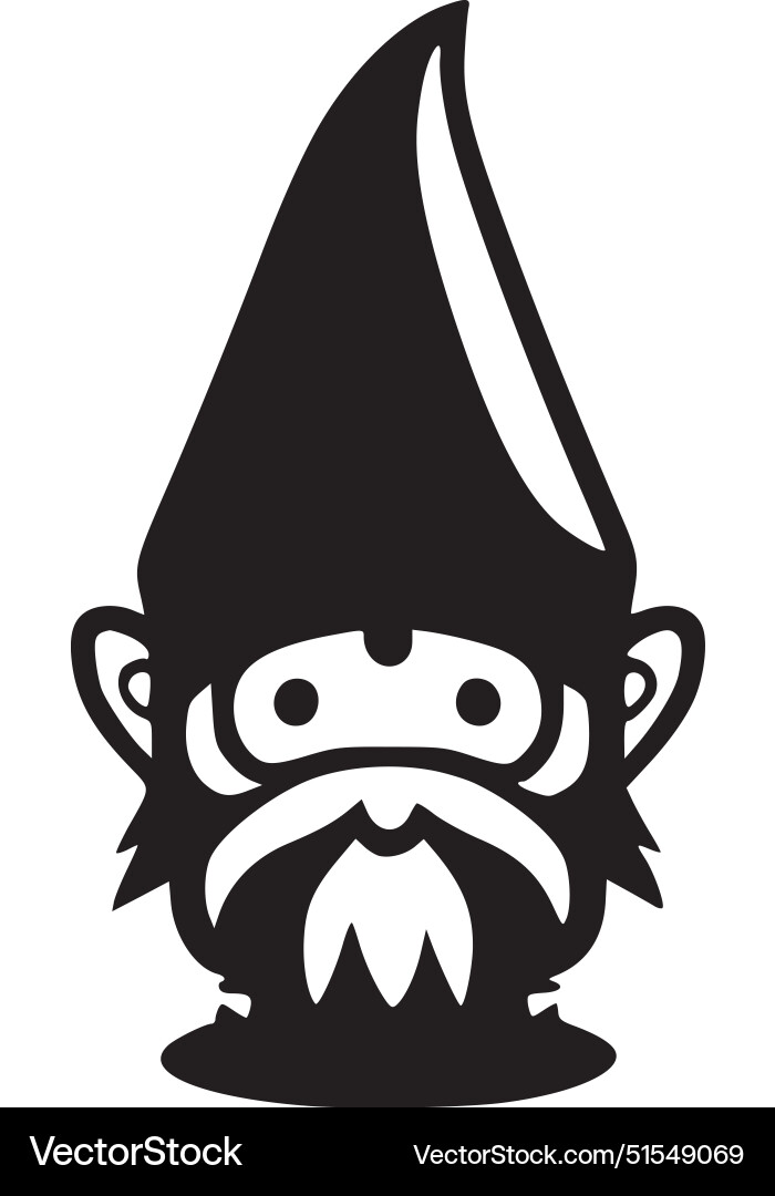 Gnome - black and white isolated icon Royalty Free Vector