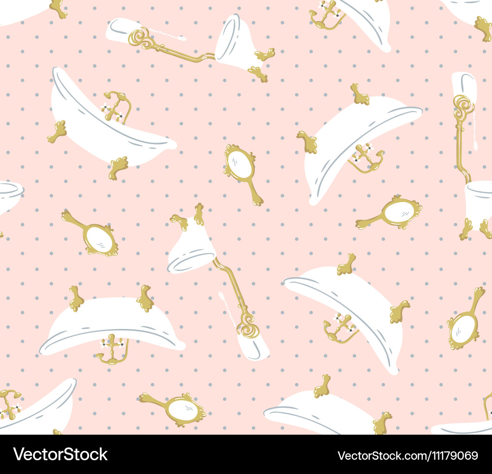 Luxurious bathroom seamless pattern Royalty Free Vector