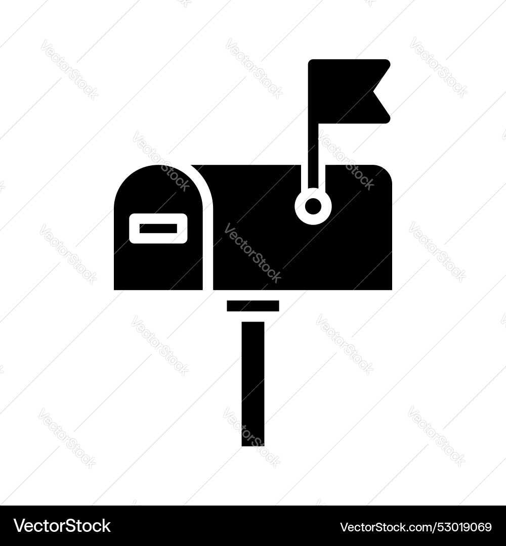 Mailbox icon set post mail inbox symbol in black Vector Image