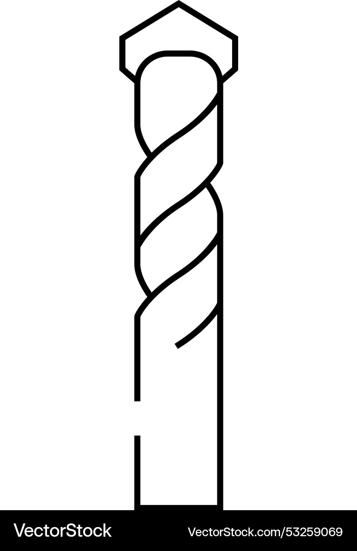 Masonry drill bit line icon Royalty Free Vector Image