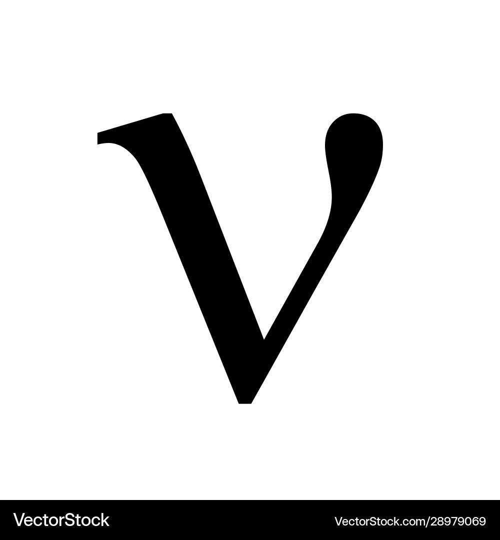 Nu greek letter Royalty Free Vector Image - VectorStock