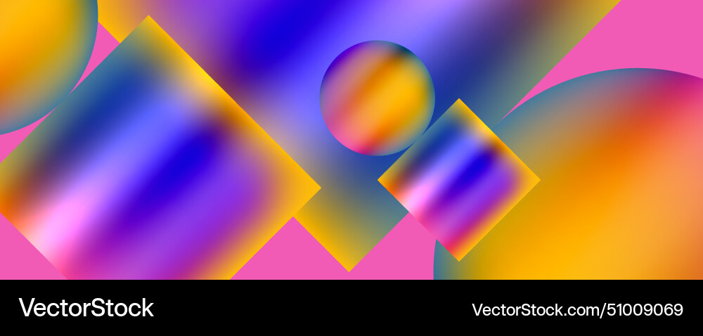 Vivid geometric shapes on magenta background Vector Image