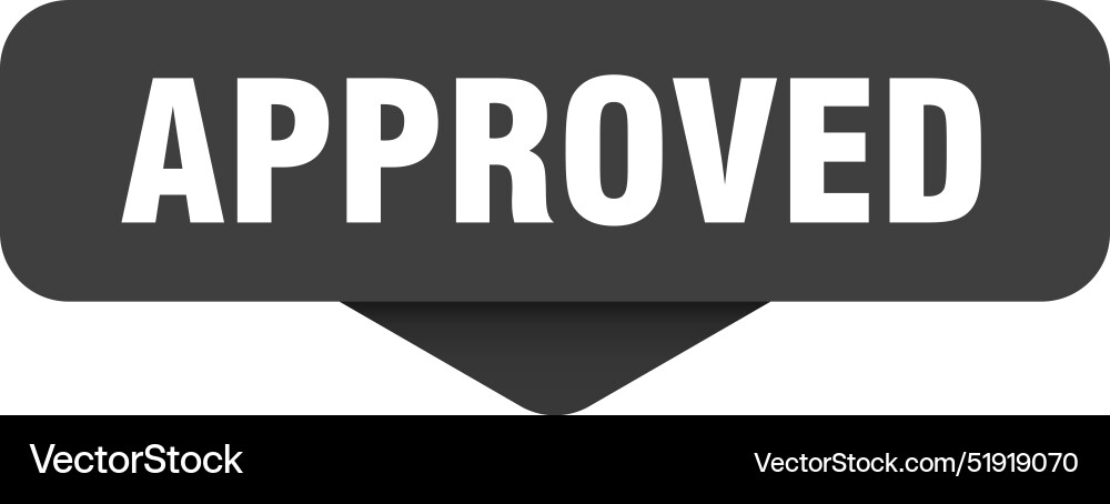 Approved sticker approved sign on transparent Vector Image