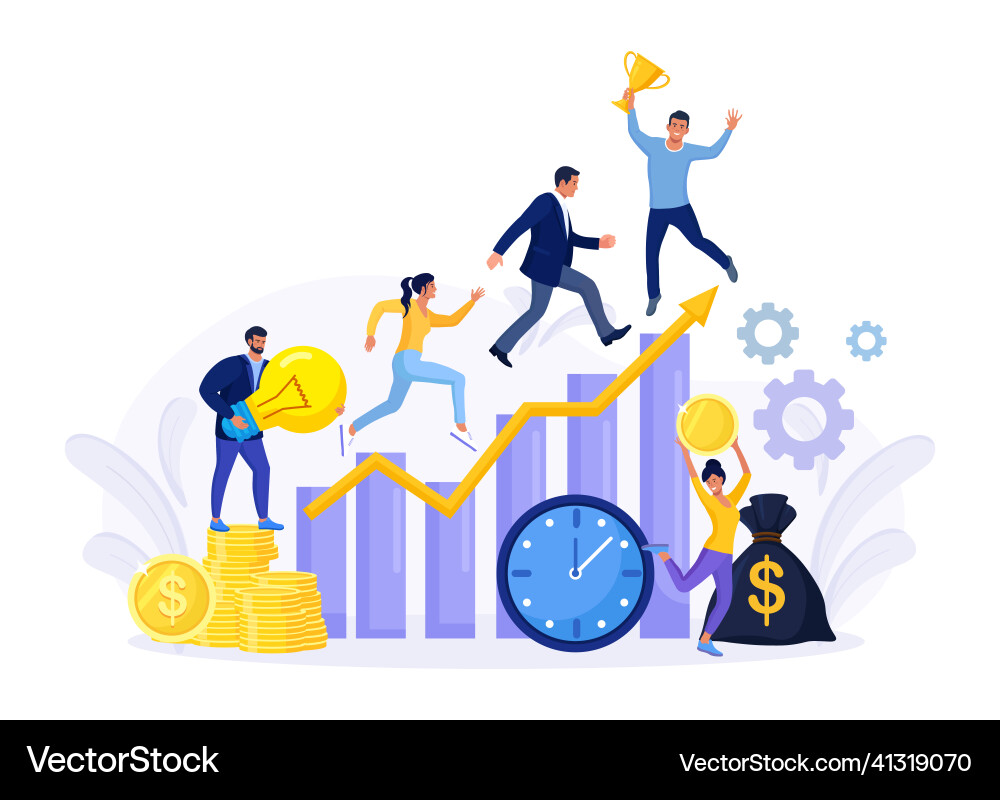 Competitive process in business people Royalty Free Vector