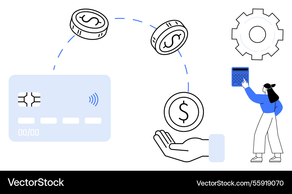 Contactless payment process with digital Vector Image