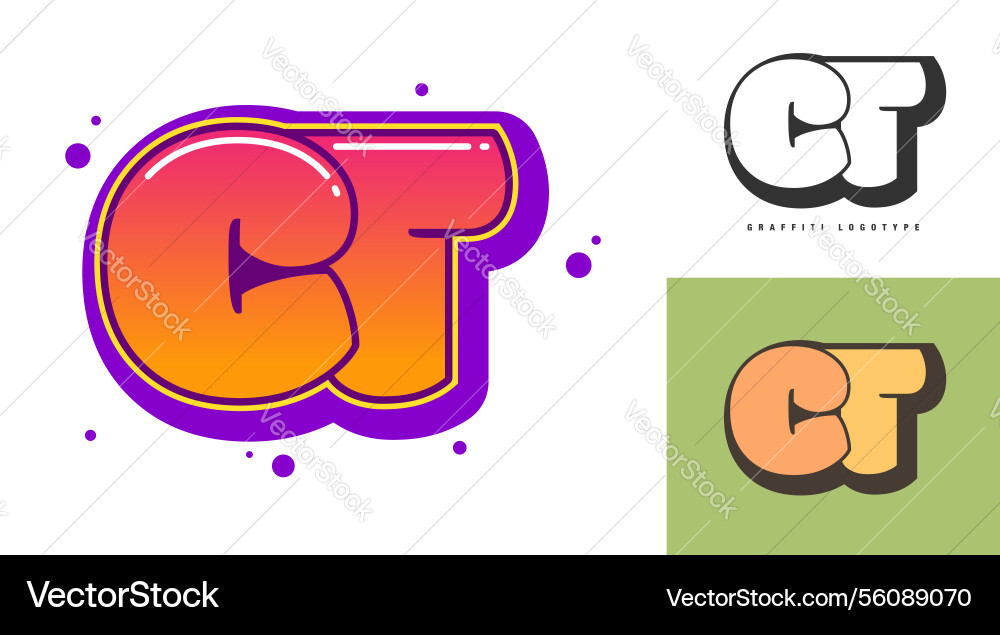 Ct logo design for festival or party initial Vector Image