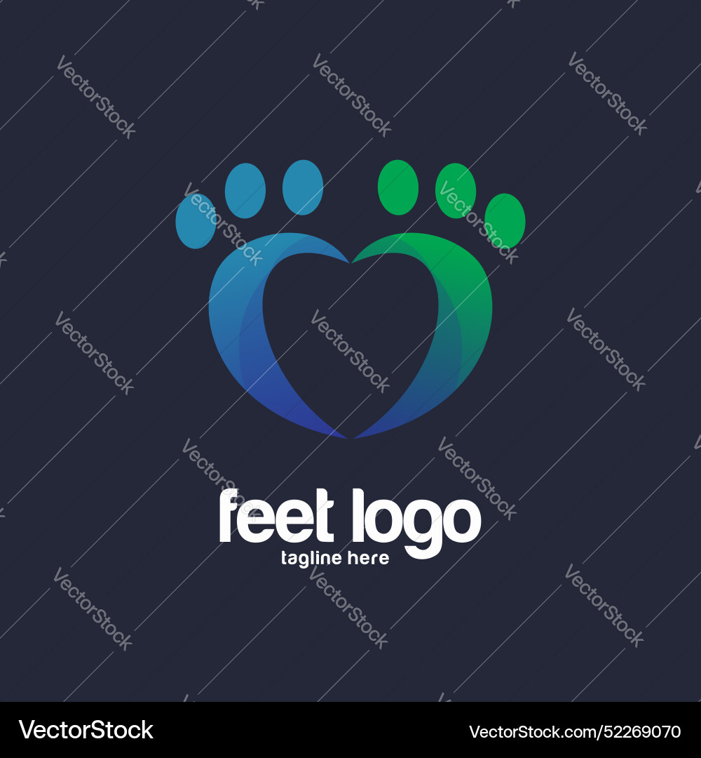 Feet logo element symbol template Royalty Free Vector Image