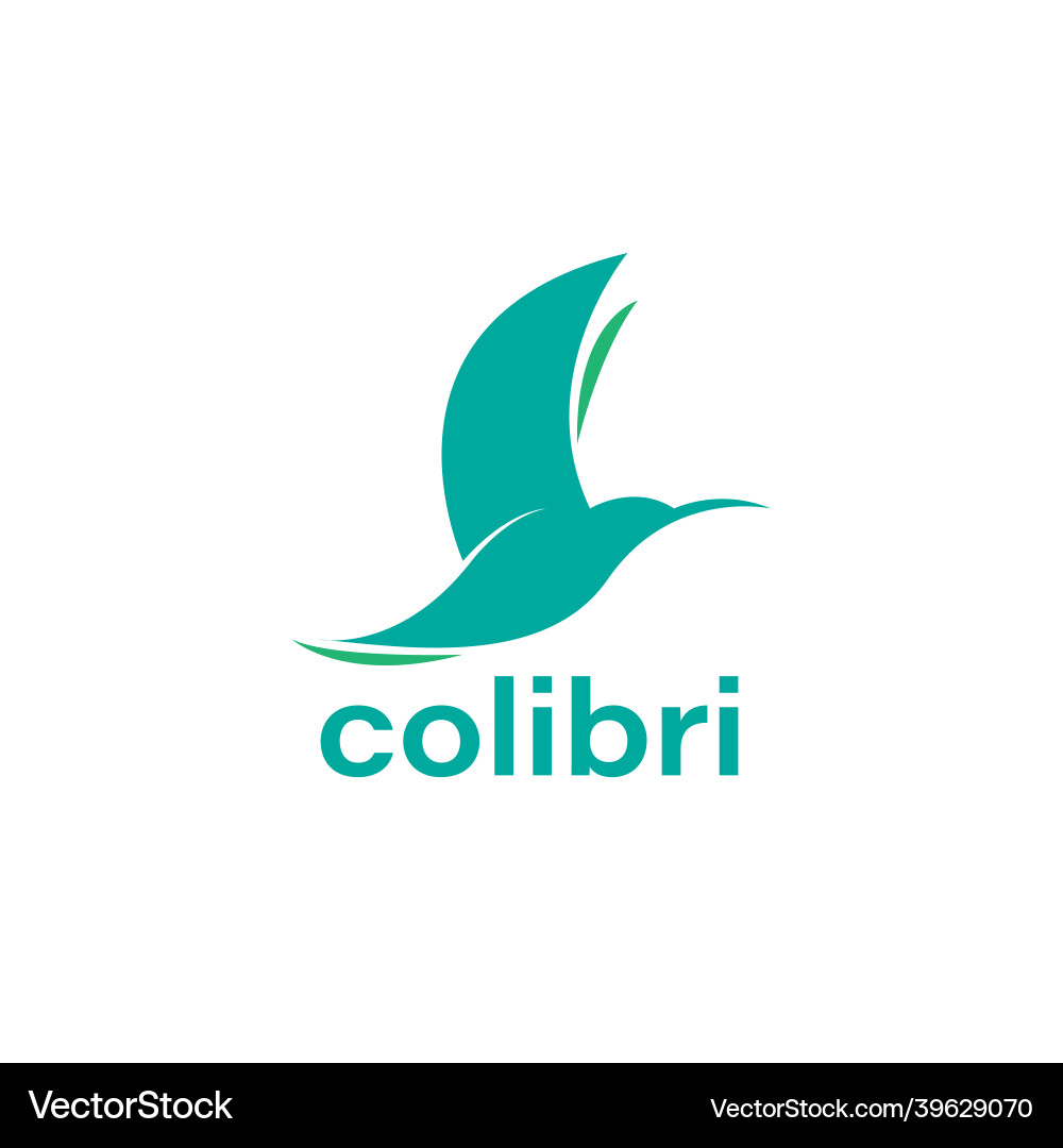 Humming bird design logo Royalty Free Vector Image