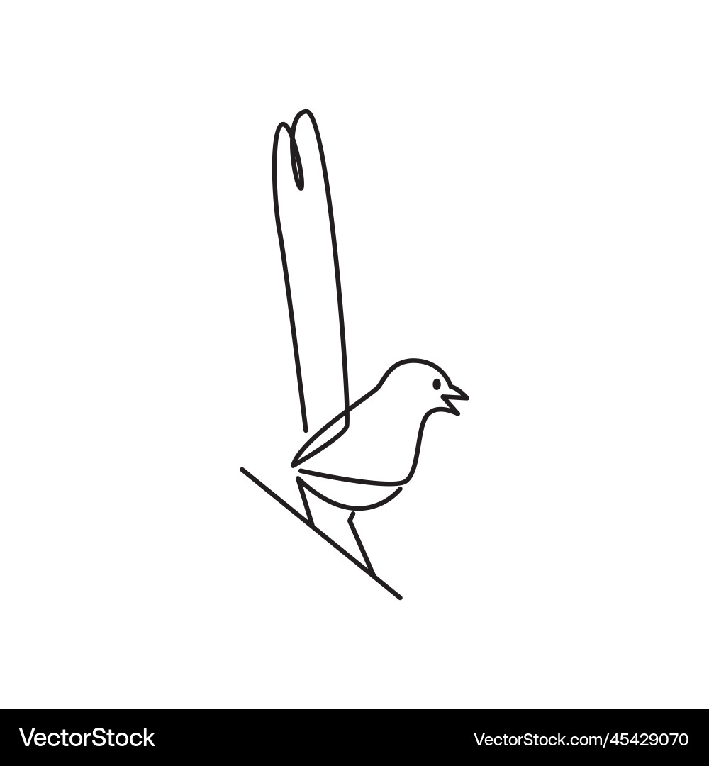 Magpie lines art icon logo Royalty Free Vector Image