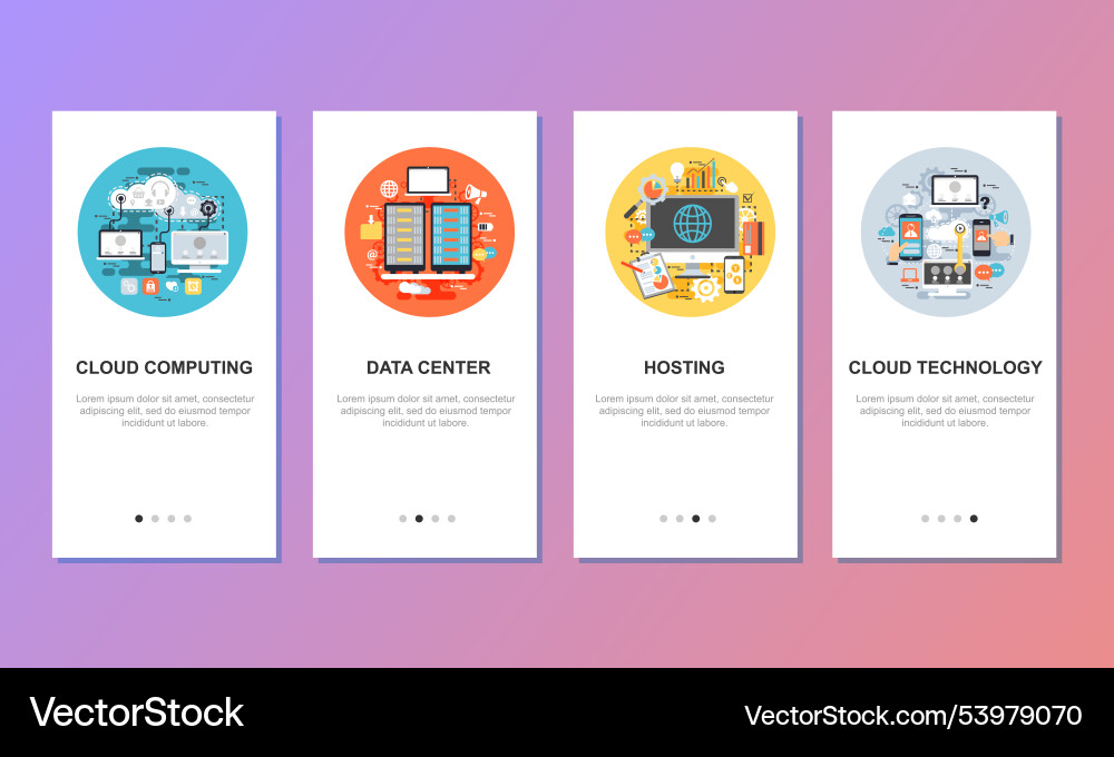 Onboarding screens for mobile app templates – Royalty-Free Vector ...
