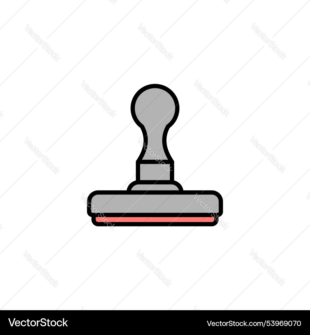 Stamp colored icon on white background Royalty Free Vector