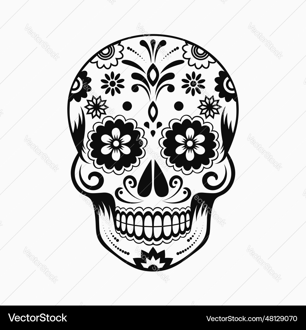 Sugar Skull Bmp Sugar Skull Cute Royalty Free Vector Image
