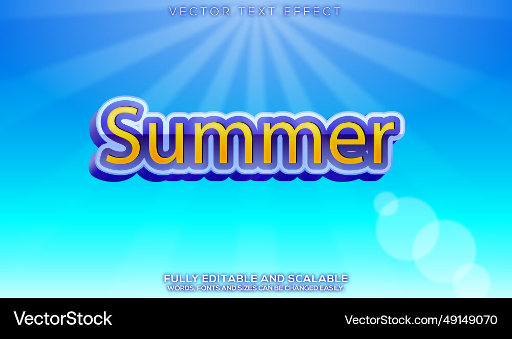 Summer text effect Royalty Free Vector Image - VectorStock
