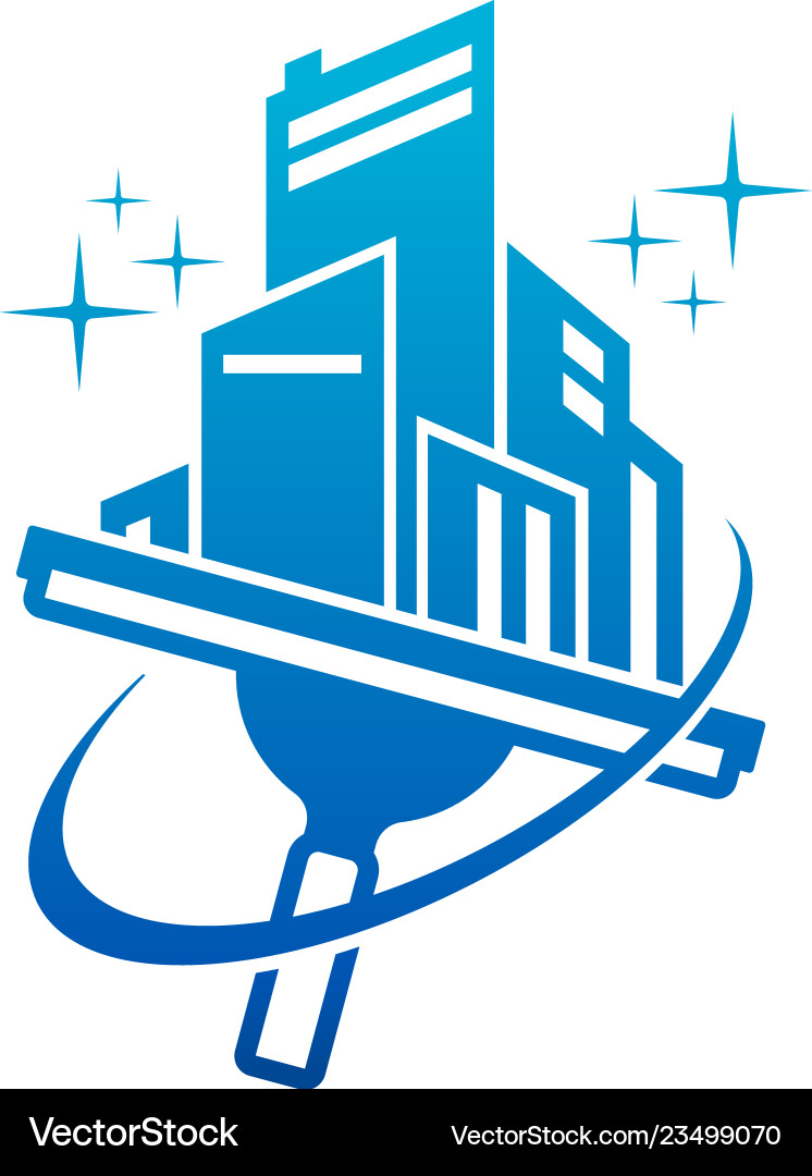 Window washing cleaning logo icon Royalty Free Vector Image