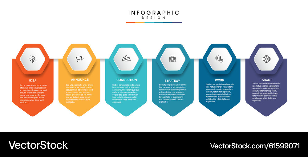 6 Step Business Process Flowchart Template – Royalty-Free Vector ...