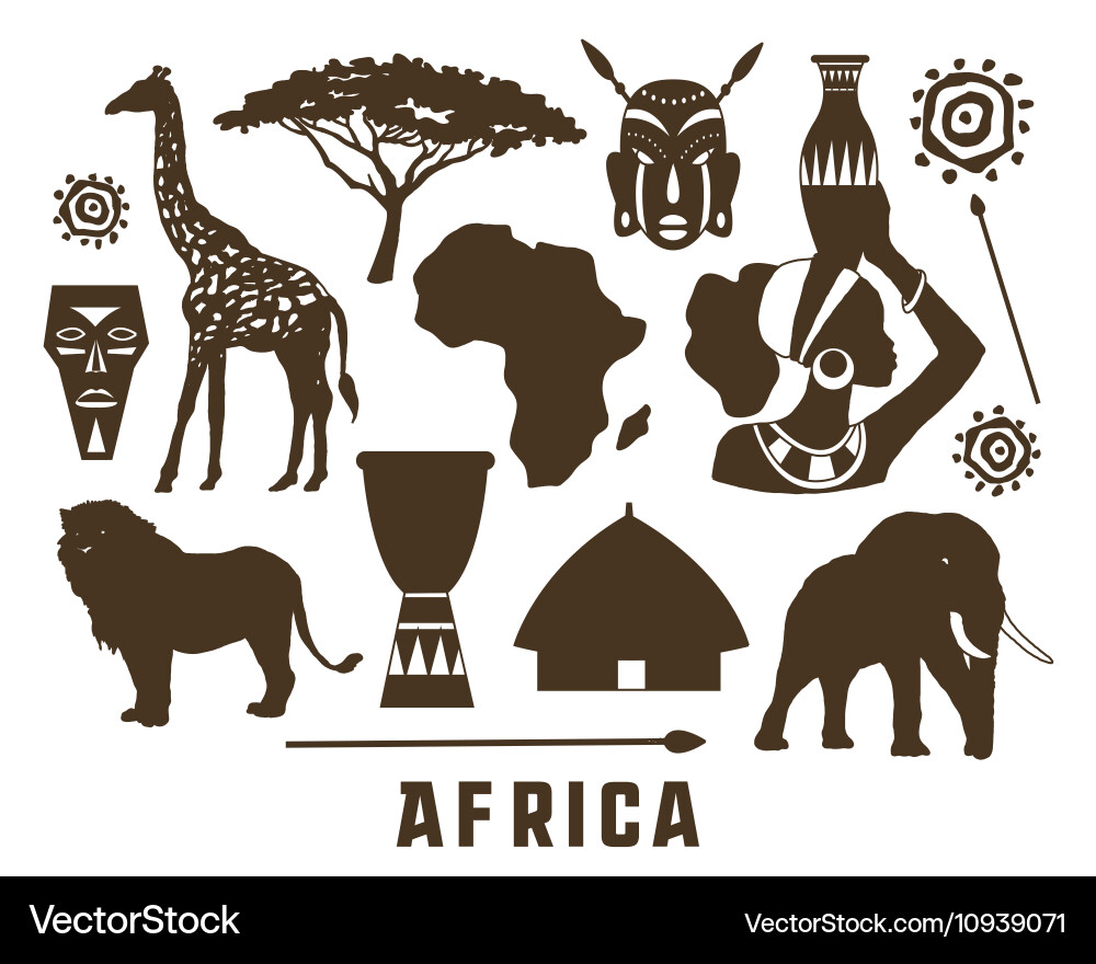 Africa icons set Royalty Free Vector Image - VectorStock