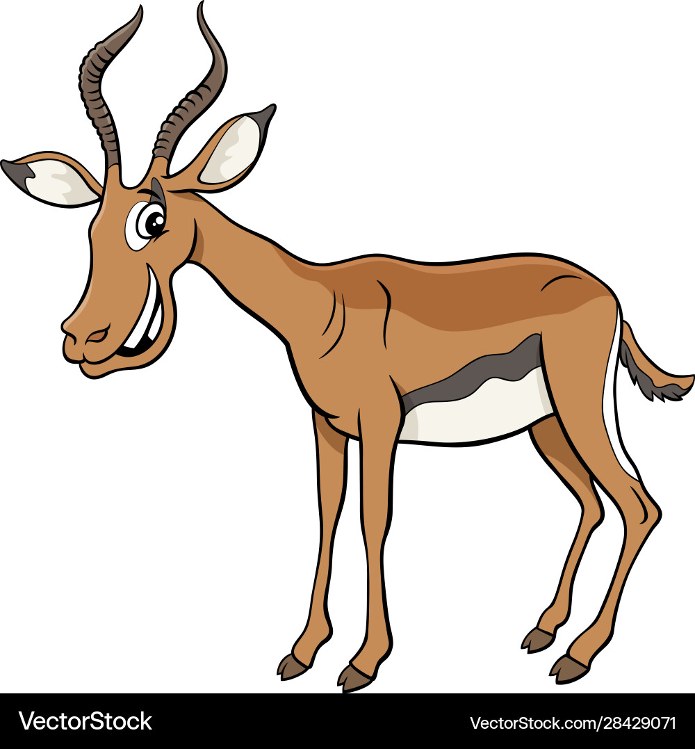 African impala cartoon animal character Royalty Free Vector