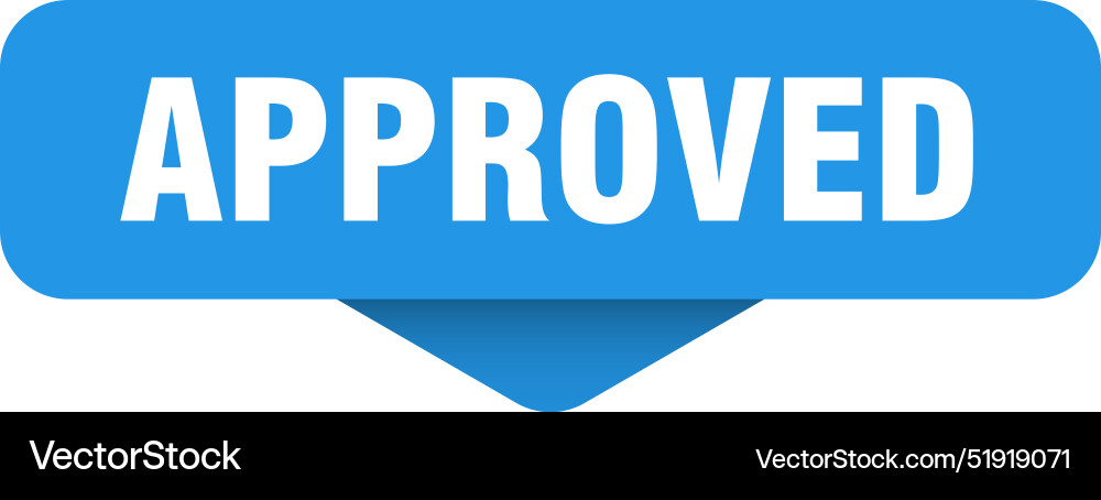Approved sticker approved sign on transparent Vector Image