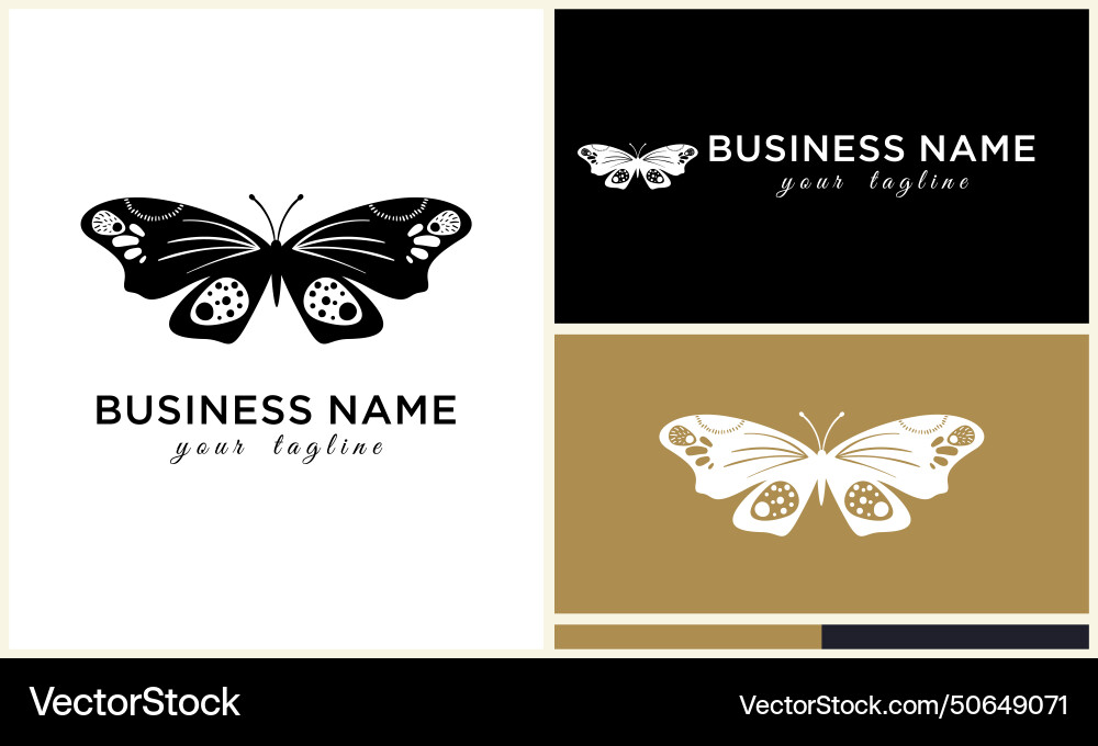 Butterfly line logo template Royalty Free Vector Image