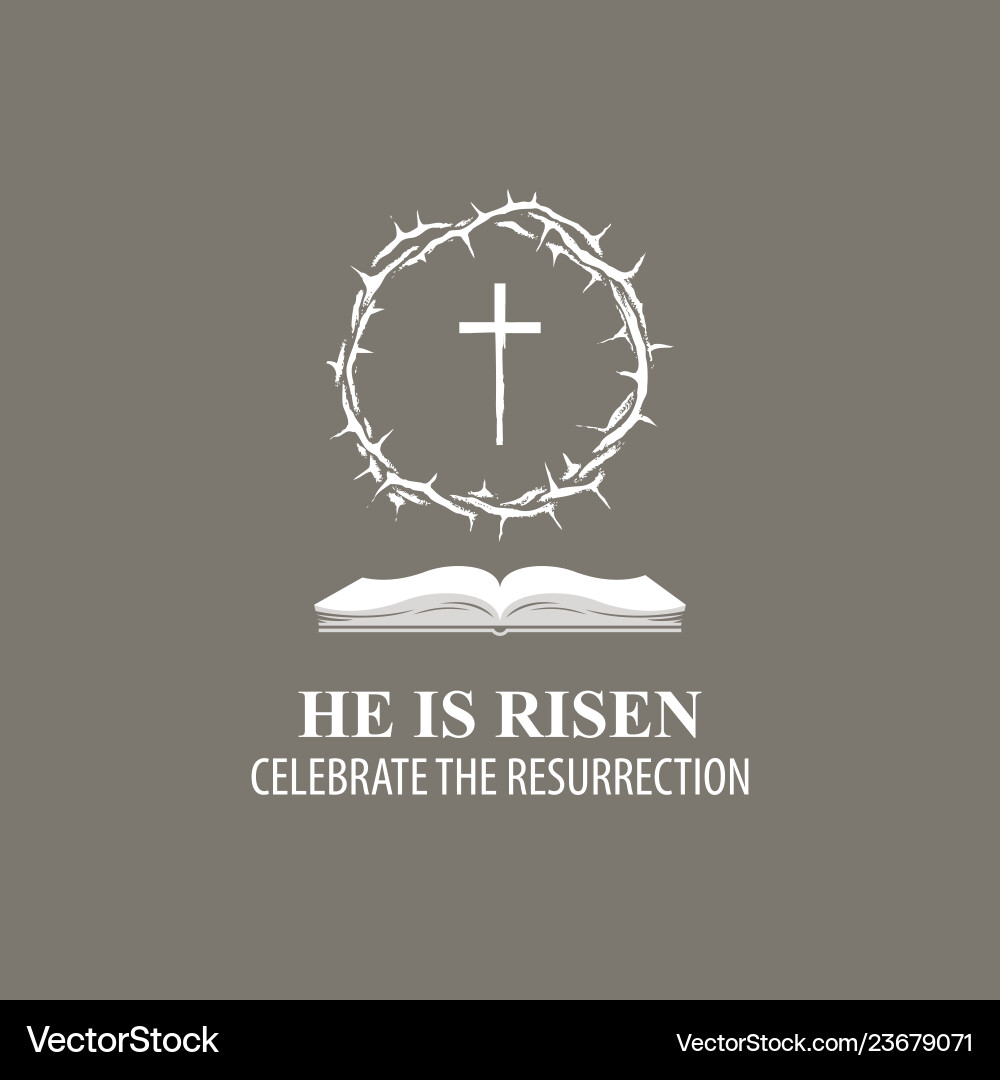 Easter Resurrection Banner - Cross & Bible Vector Image