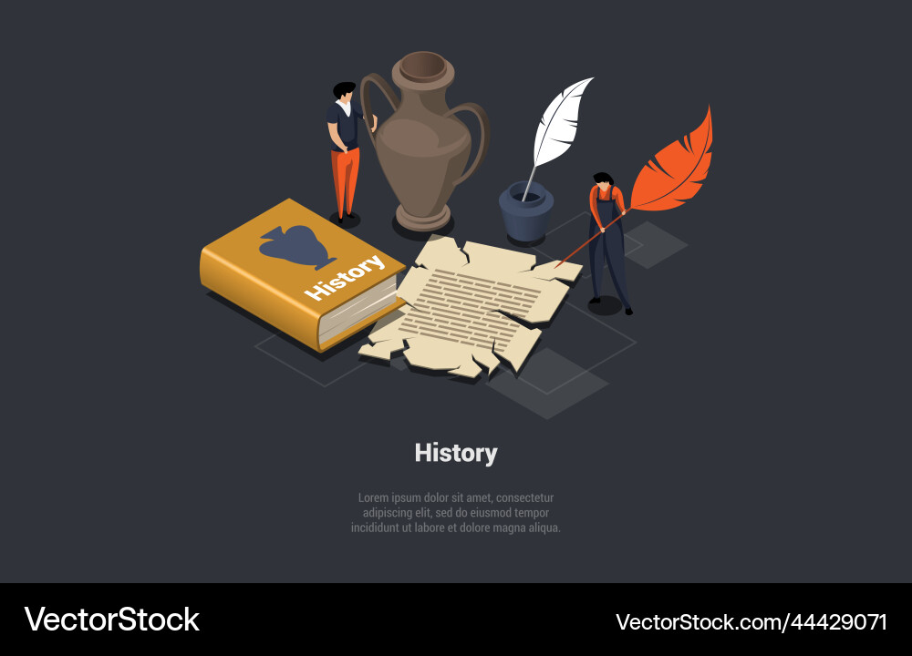 History class with studying people ancient Vector Image