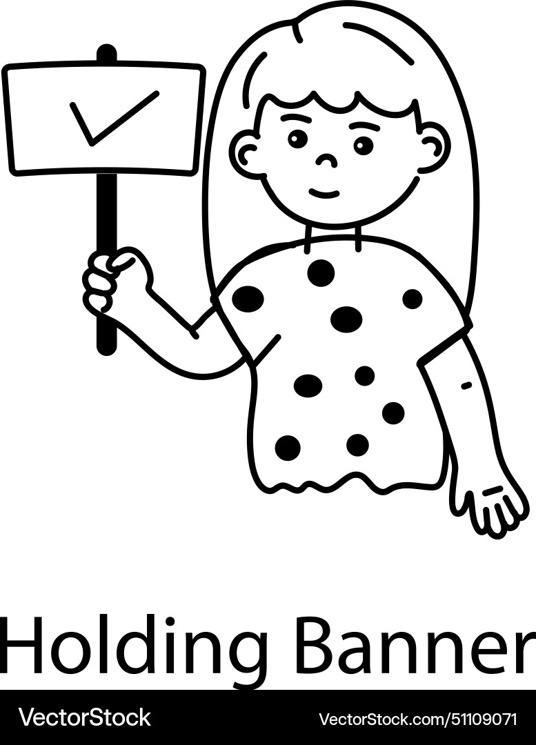 Holding banner Royalty Free Vector Image - VectorStock