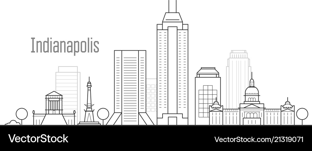 Indianapolis city skyline - downtown cityscape Vector Image