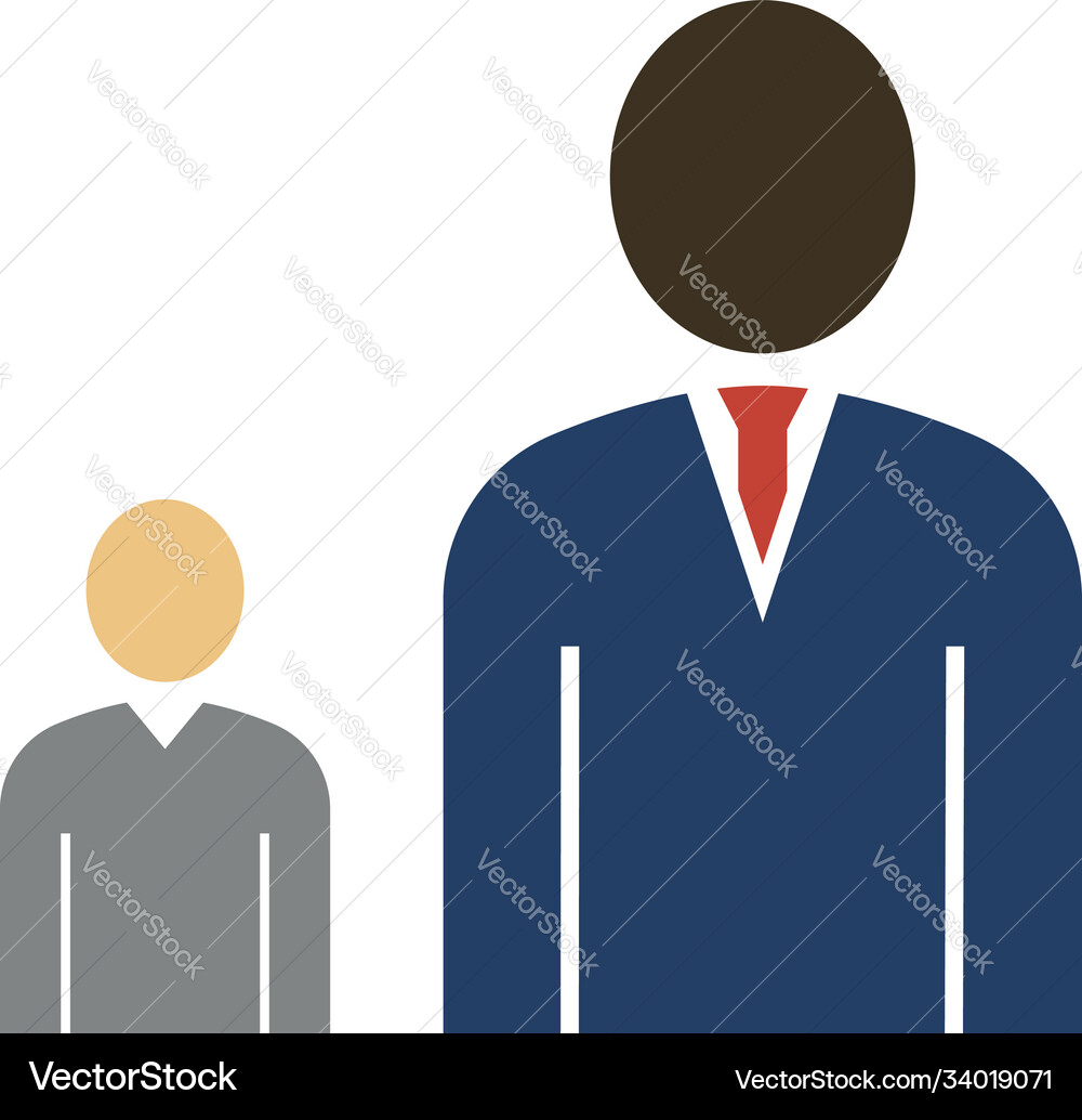 Man boss with subordinate icon Royalty Free Vector Image