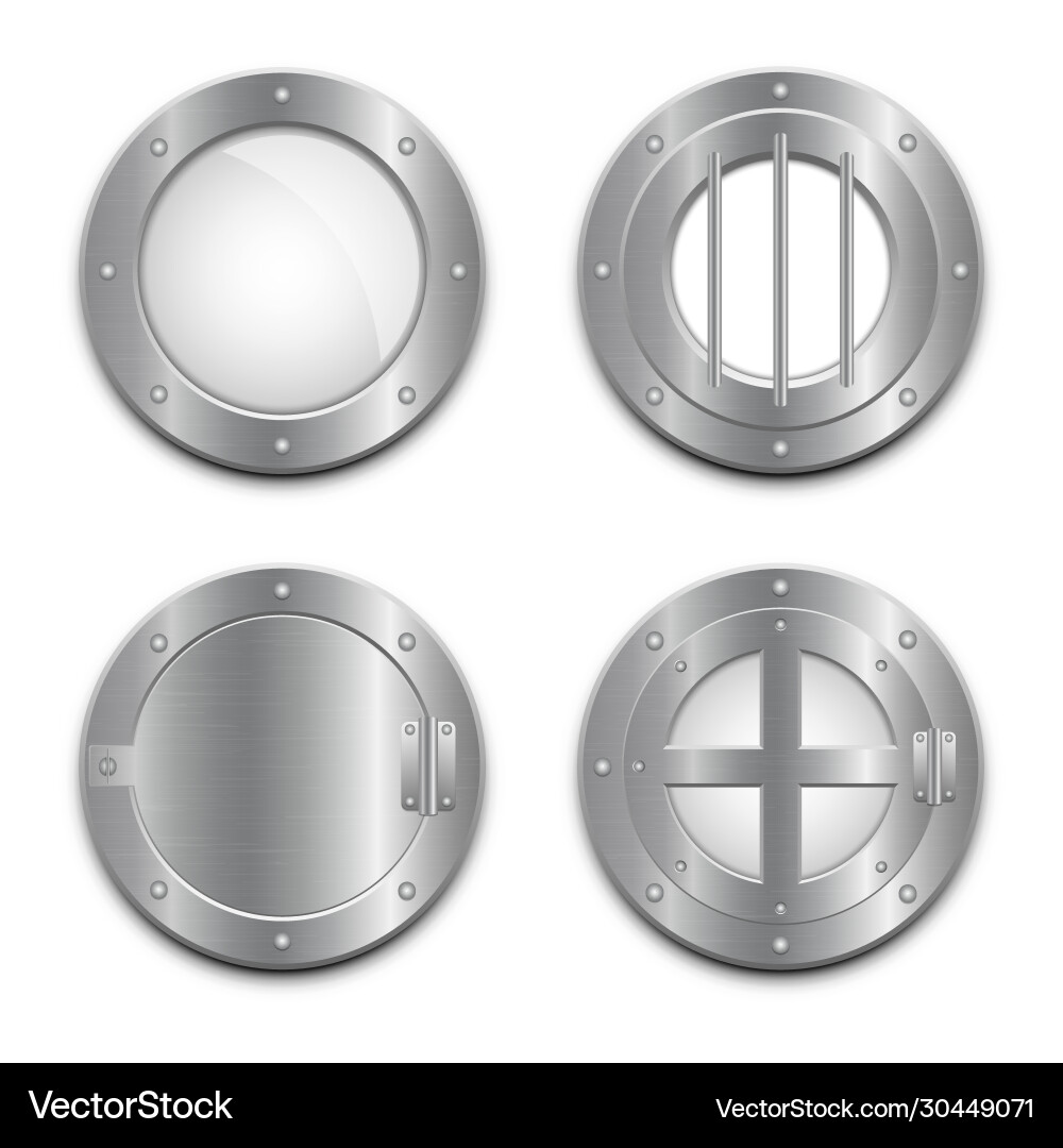 Metallic porthole window Royalty Free Vector Image