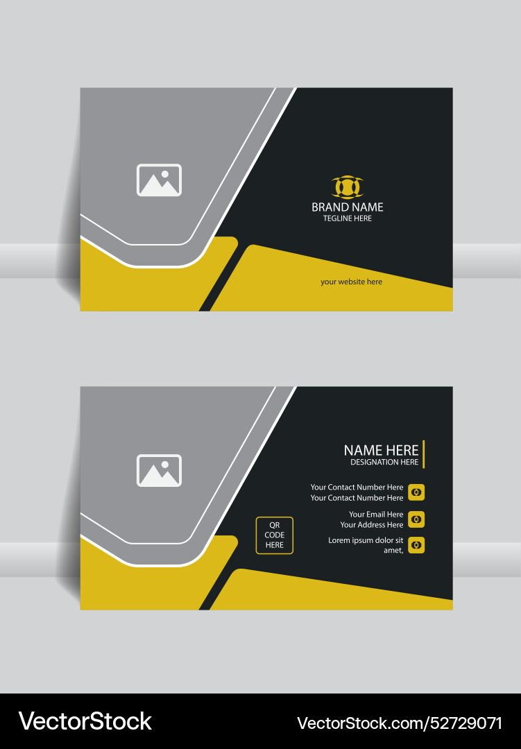 Personal visiting card with company logo or image Vector Image